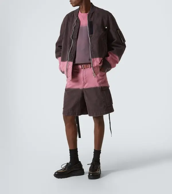 Sacai Ombré Cotton Cargo Shorts