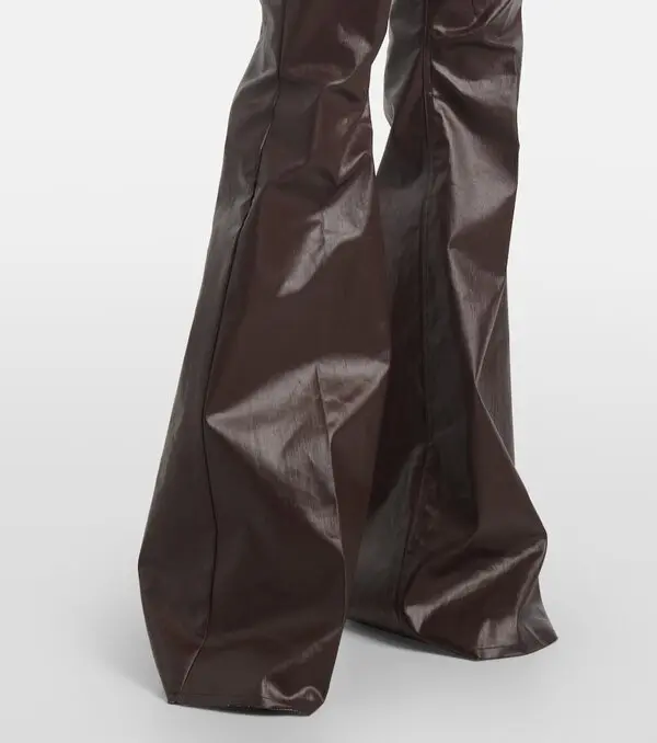 Rick Owens High-rise Coated Canvas Straight Pants