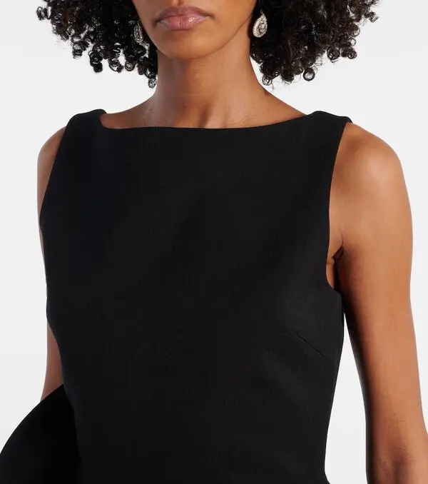 Magda Butrym Floral-appliqué Ruffled Mini Dress - Black