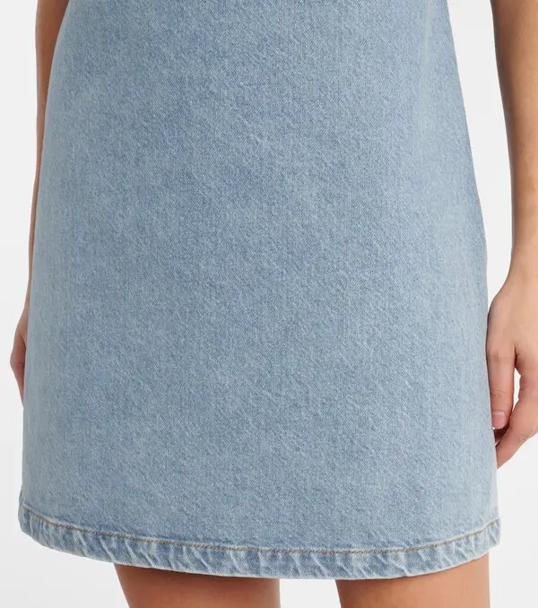 Coperni Belted Mini Denim Dress - Blue