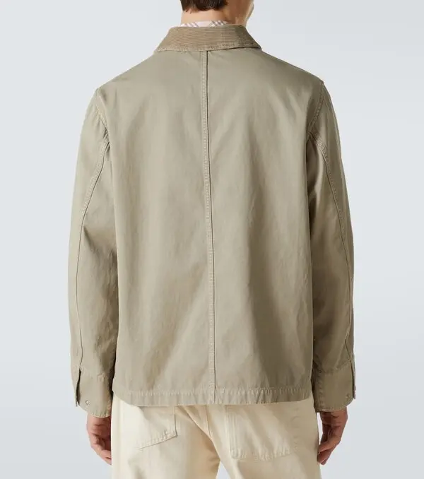 Burberry Embroidered Cotton Twill Field Jacket - Beige