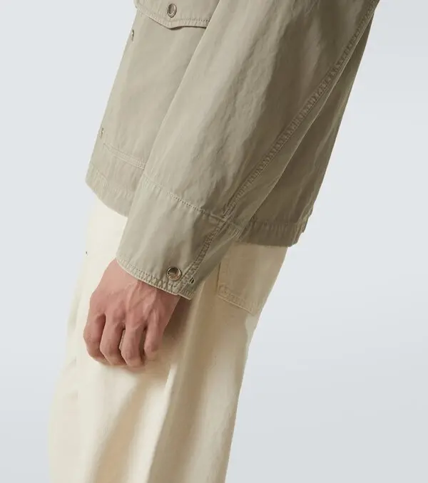 Burberry Embroidered Cotton Twill Field Jacket - Beige