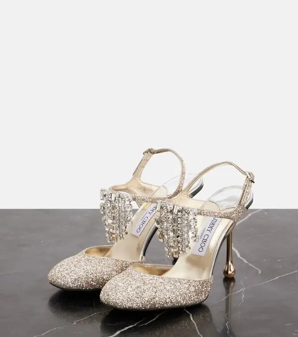 JIMMY CHOO Verity 95 Glitter Pumps