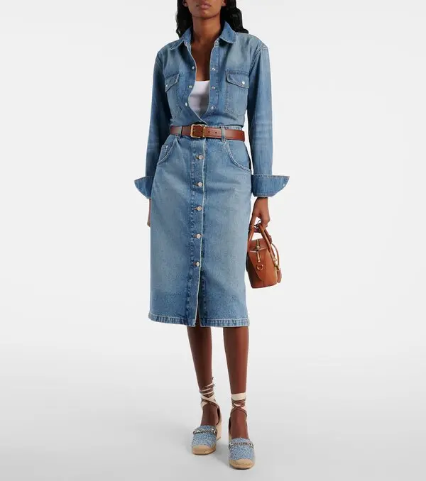 Stella McCartney Gaia Denim Bouclé Espadrilles