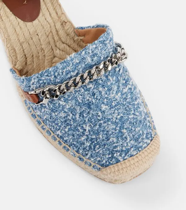 Stella McCartney Gaia Denim Bouclé Espadrilles