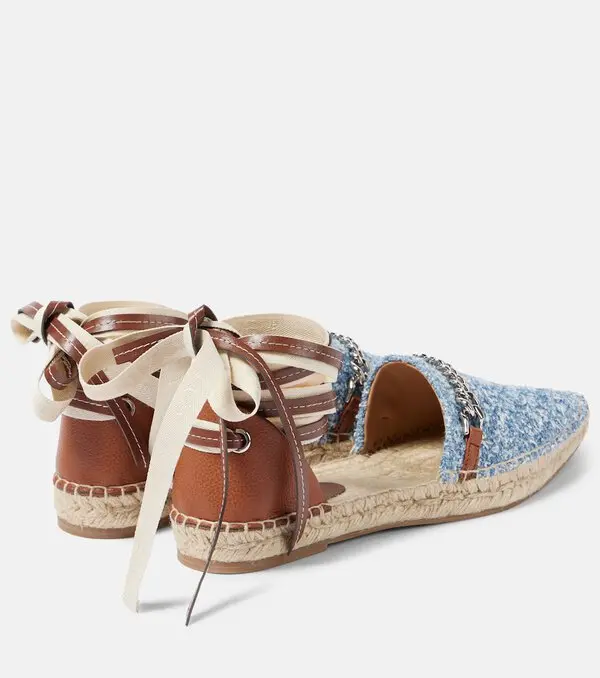 Stella McCartney Gaia Denim Bouclé Espadrilles