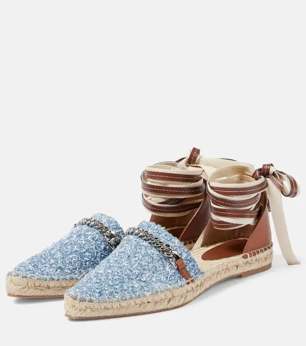 Stella McCartney Gaia Denim Bouclé Espadrilles