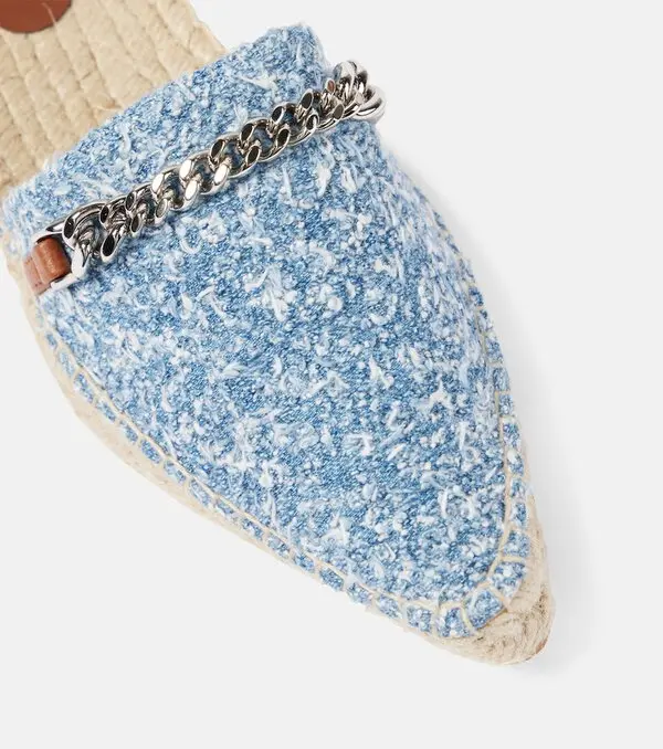 Stella McCartney Gaia Denim Bouclé Espadrilles - Blue