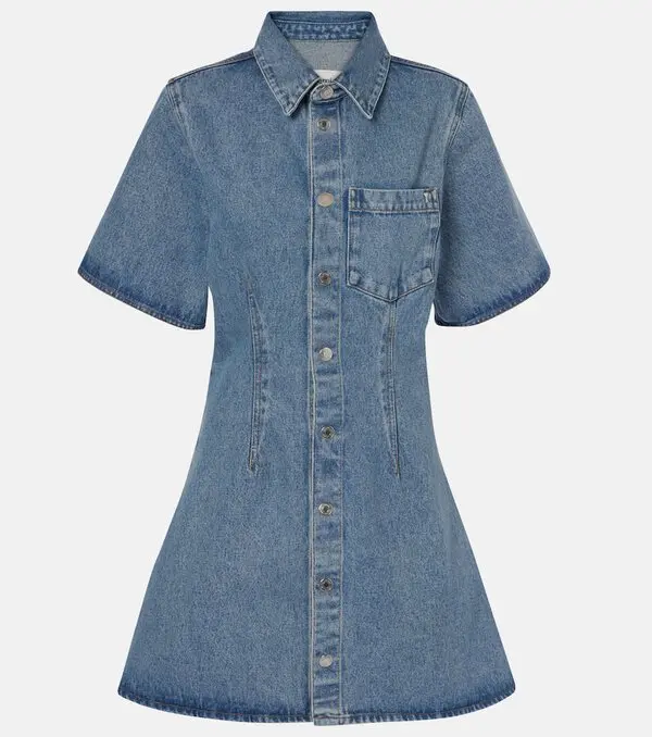 AMI Paris De Cœur Denim Shirt Dress - Blue