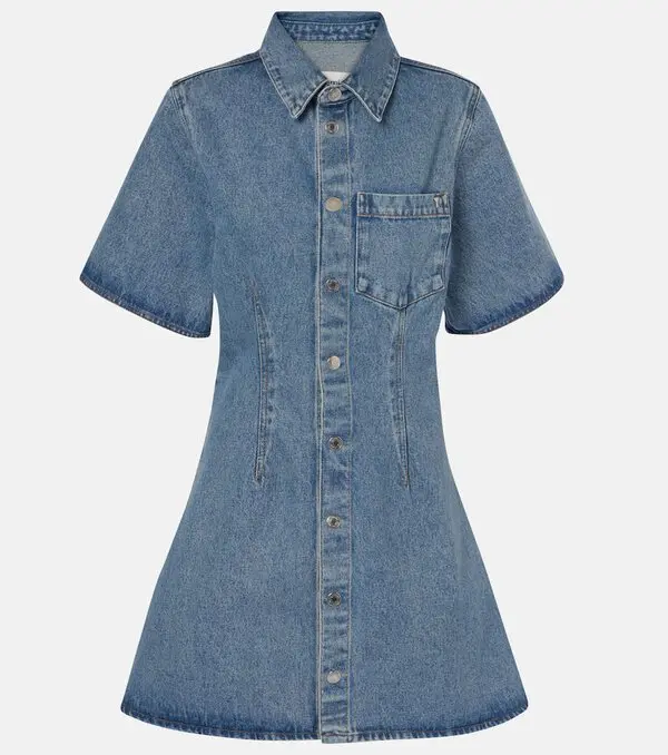 AMI Paris De Cœur Denim Shirt Dress - Blue