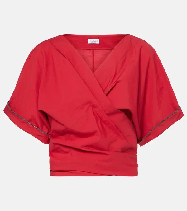 Brunello Cucinelli Cotton-blend Blouse - Red