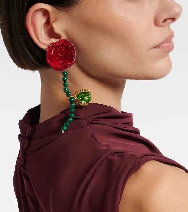 Magda Butrym Embellished Sterling Silver Drop Earrings
