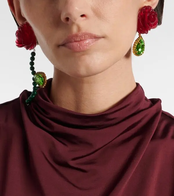 Magda Butrym Embellished Sterling Silver Drop Earrings