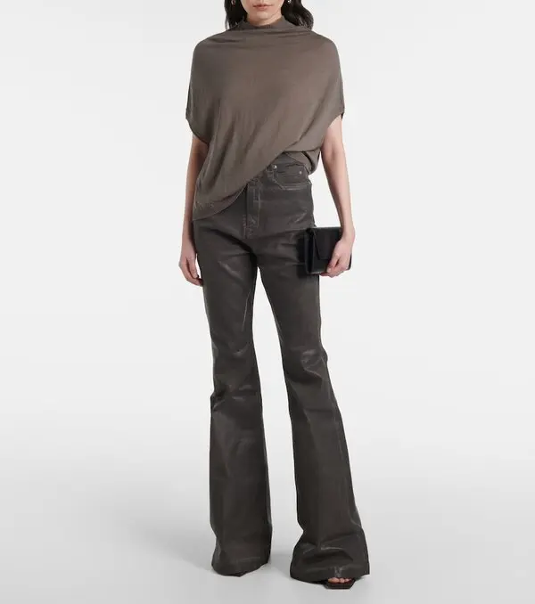 Rick Owens Wool Turtleneck Top - Grey