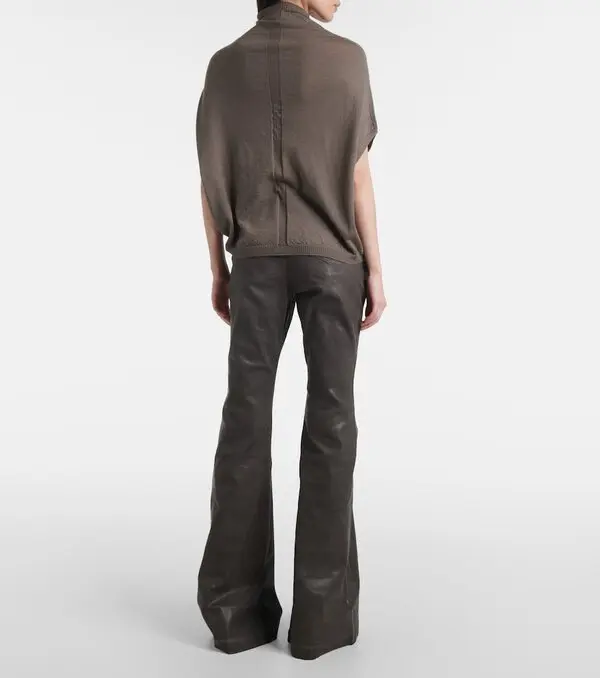 Rick Owens Wool Turtleneck Top - Grey
