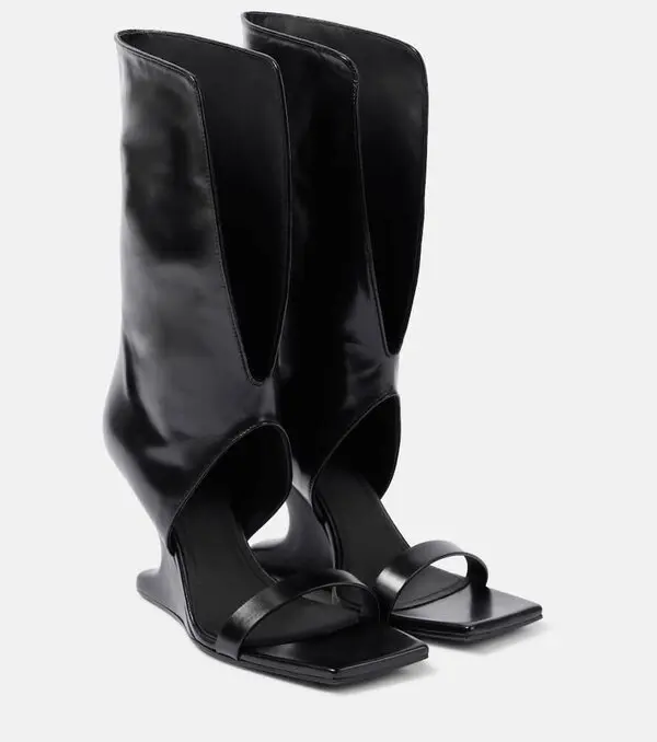 Rick Owens Cantilever 80 Leather Sandals - Black
