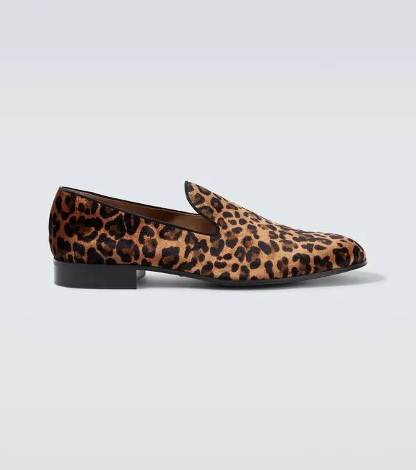 GIANVITO ROSSI Leopard-print Loafers - Brown