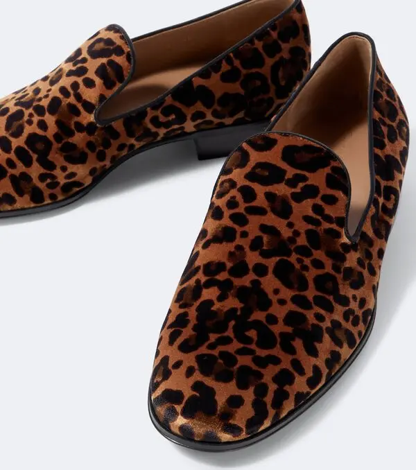 GIANVITO ROSSI Leopard-print Loafers - Brown
