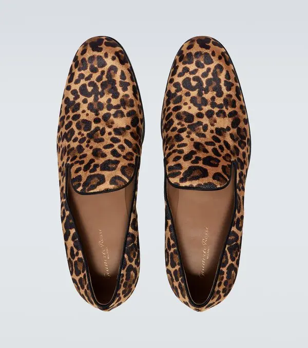 GIANVITO ROSSI Leopard-print Loafers - Brown