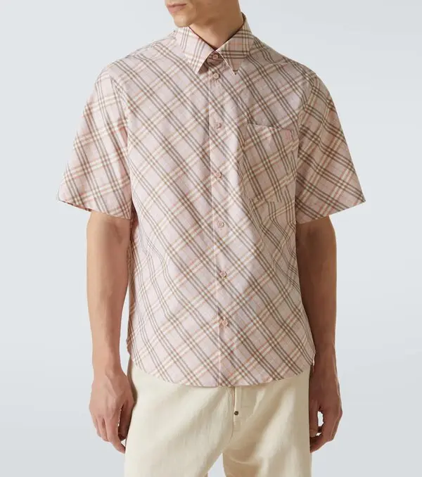 Burberry Check Cotton Bowling Shirt - Beige