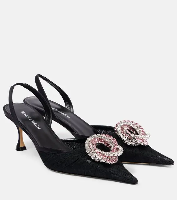 Mach & Mach Galaxy Embellished Slingback Pumps