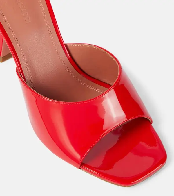 Amina Muaddi Lupita 70 Patent Leather Mules - Red