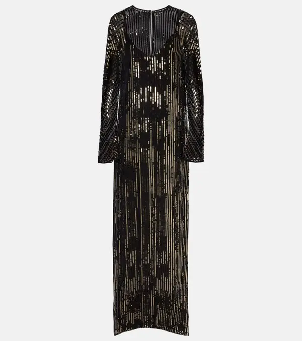 Johanna Ortiz Sequined Silk Gown