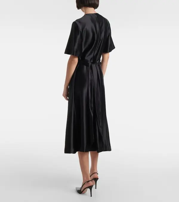 Altuzarra Belted Silk Satin Midi Dress