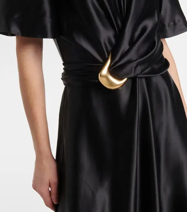 Altuzarra Belted Silk Satin Midi Dress
