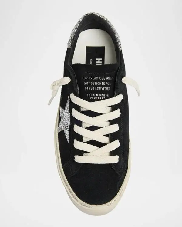 GOLDEN GOOSE Hi Star Low-top Sneakers - Blacksilver