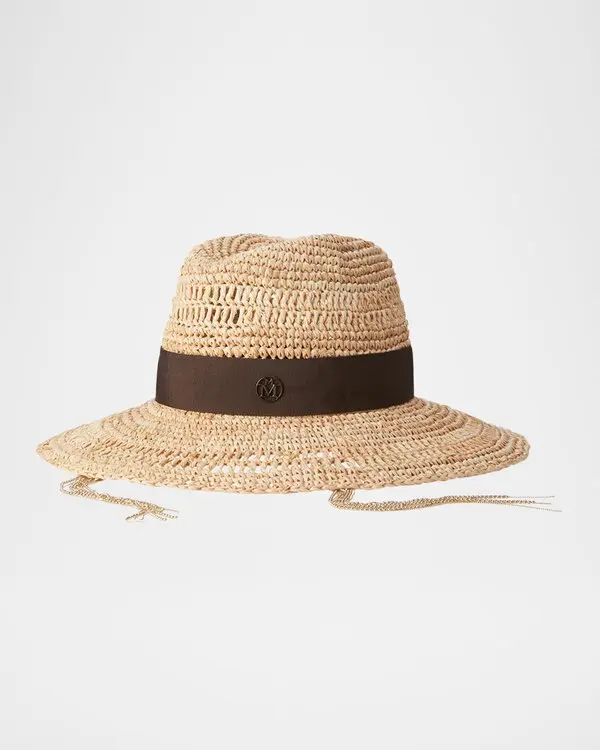 MAISON MICHEL Kate Crochet Chain Fedora Hat - Natural