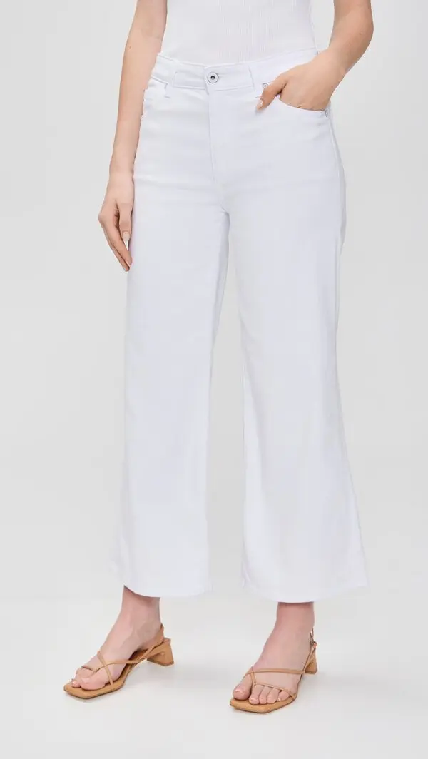 Ag Saige Wide Leg Crop Jeans - Gallery White