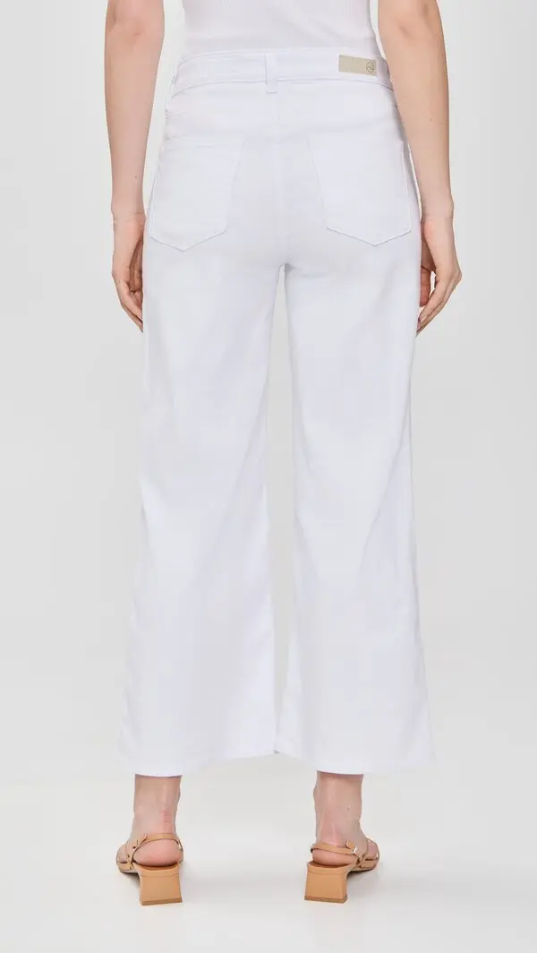 Ag Saige Wide Leg Crop Jeans - Gallery White
