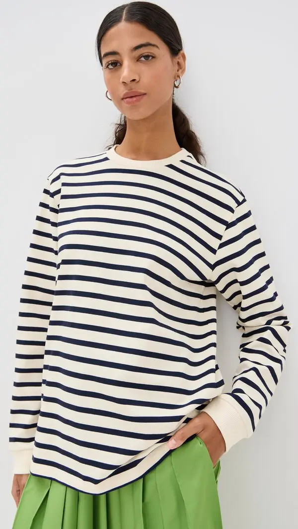 Tibi Striped Perfect Tee