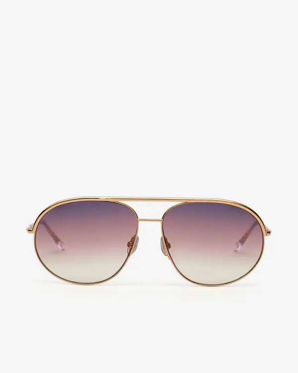 Isabel Marant Aviator Sunglasses - Pink Gold/gray Pk Be S