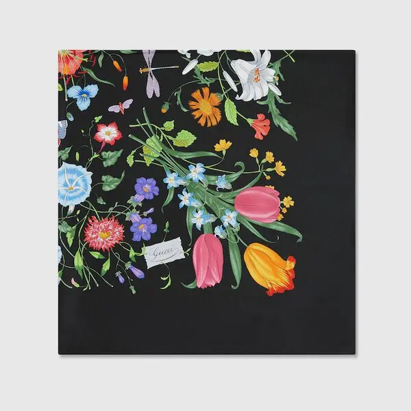 Gucci Printed Silk Twill Carré Silk