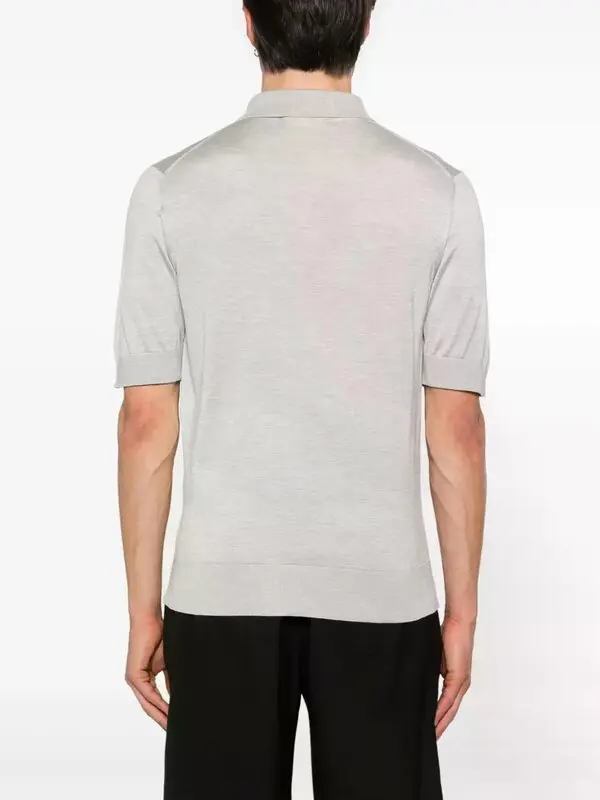 Dolce & Gabbana Logo-embroidered Silk Polo Shirt - Grey