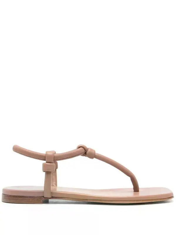 GIANVITO ROSSI Leather Flip-flops - Neutrals