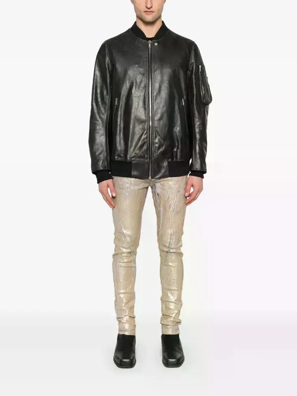 Rick Owens Leather Bomber Jacket