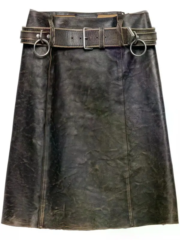 Prada Leather Mini Skirt - Black