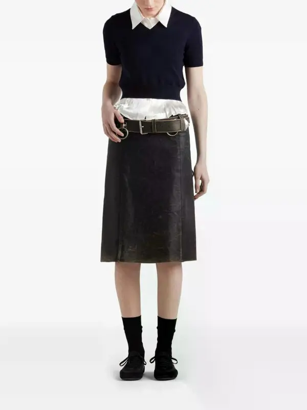 Prada Leather Mini Skirt