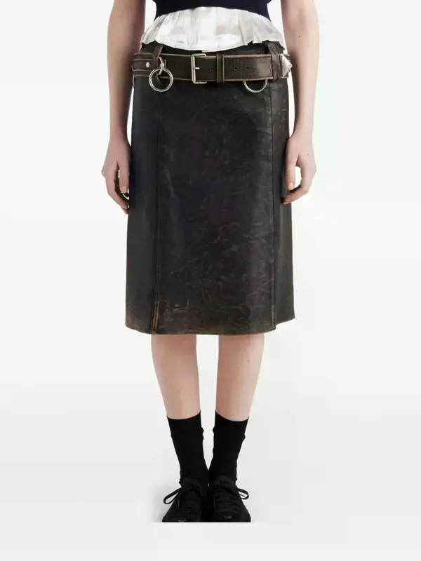 Prada Leather Mini Skirt