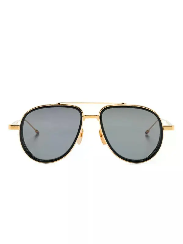 Thom Browne Pilot-frame Sunglasses - Gold