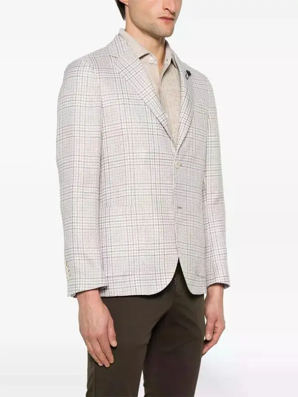 LARDINI Brooch-detail Blazer - Neutrals