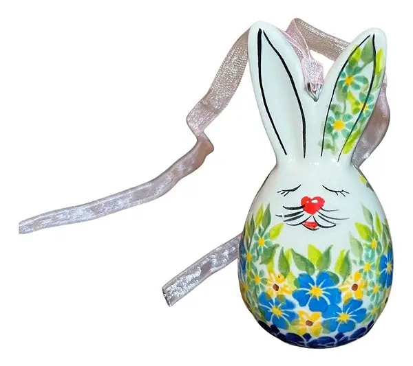 LIDIA'S POLISH POTTERY Easter Bunny Ornament - One-color