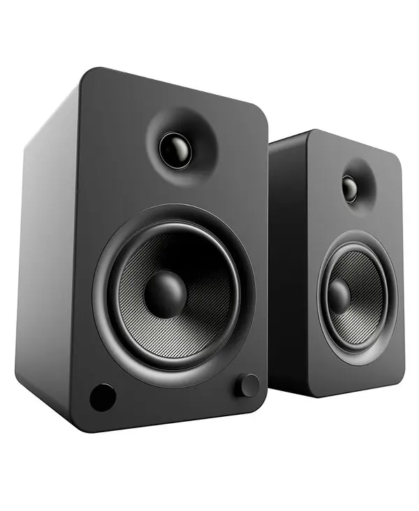 KANTO Yu6 Powered Bookshelf Speakers With Built-in Bluetooth Pair - Matte Black