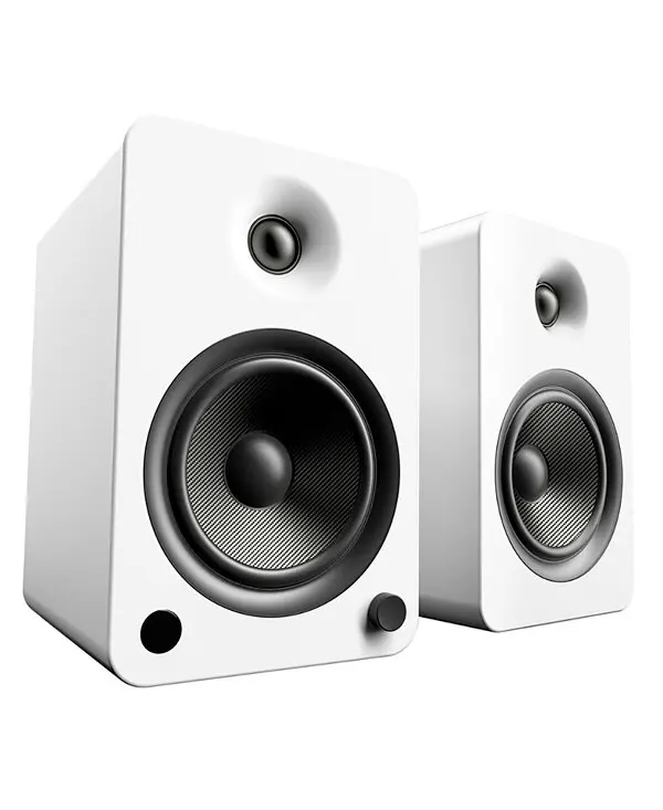 KANTO Yu6 Powered Bookshelf Speakers With Built-in Bluetooth Pair - Matte White