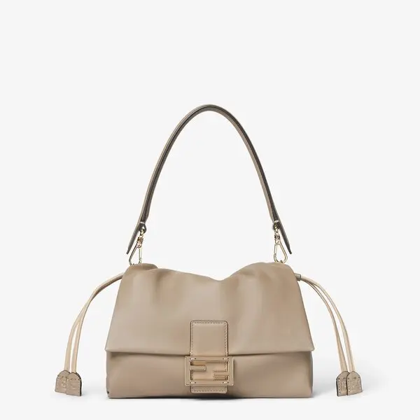Fendi Baguette Soft Medium Nappa Leather Bag - Grey