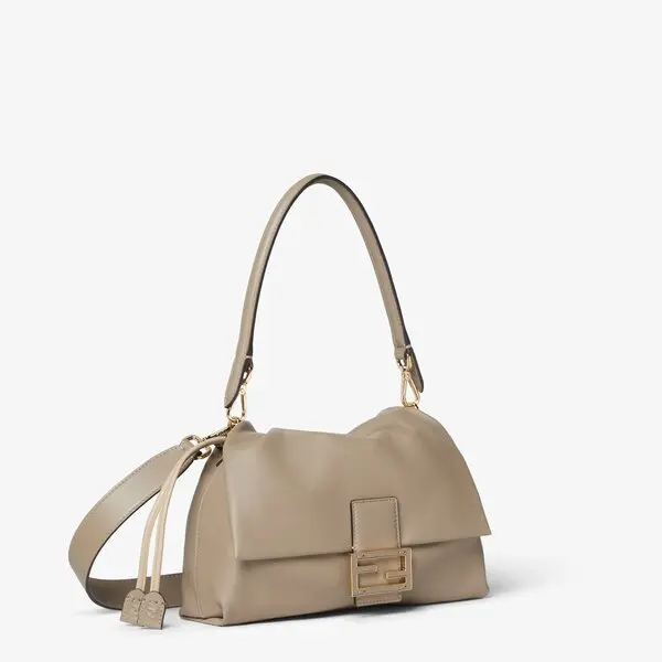 Fendi Baguette Soft Medium Nappa Leather Bag - Grey