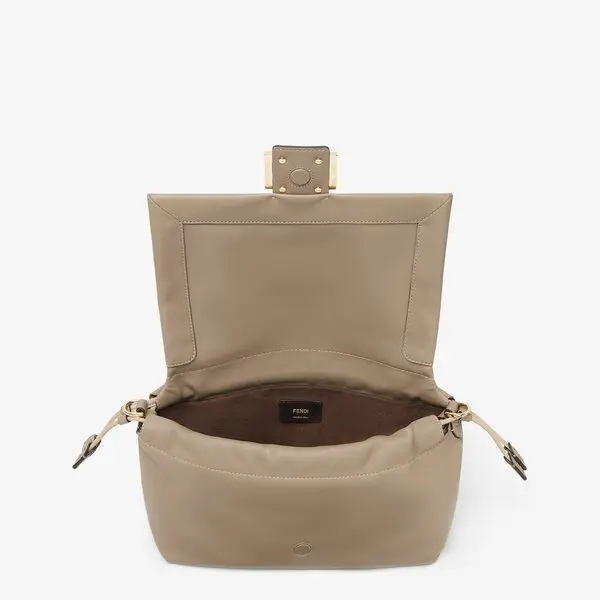 Fendi Baguette Soft Medium Nappa Leather Bag - Grey